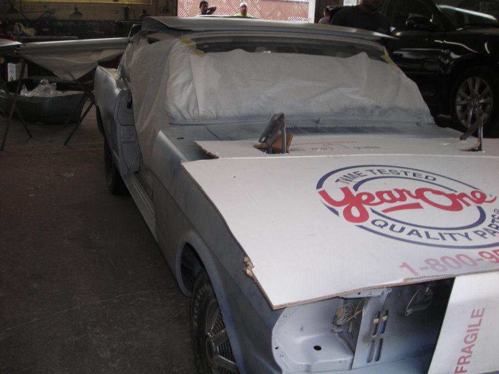 Another view of the primed car.